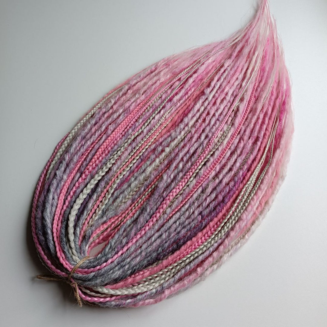 Mix of DE Dreads and DE Braids in Pink White and Purple - Etsy