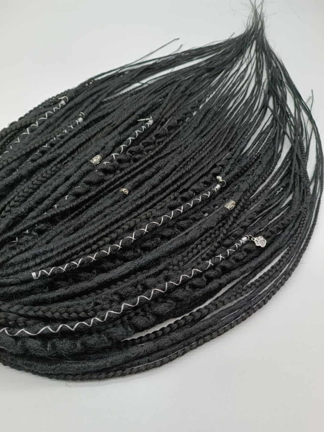 Black Dreadlocks Extensions and Braids Mixed Textures/viking Dreadlocks ...