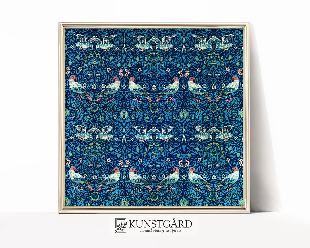 Dark Blue Wall Art Pattern | Vintage Wallpaper PRINTABLE | Blue Home ...