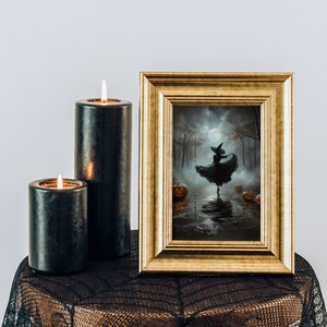 Vintage Halloween Witch Art, Moody Witchy Farmhouse Decor, Dark Witch ...