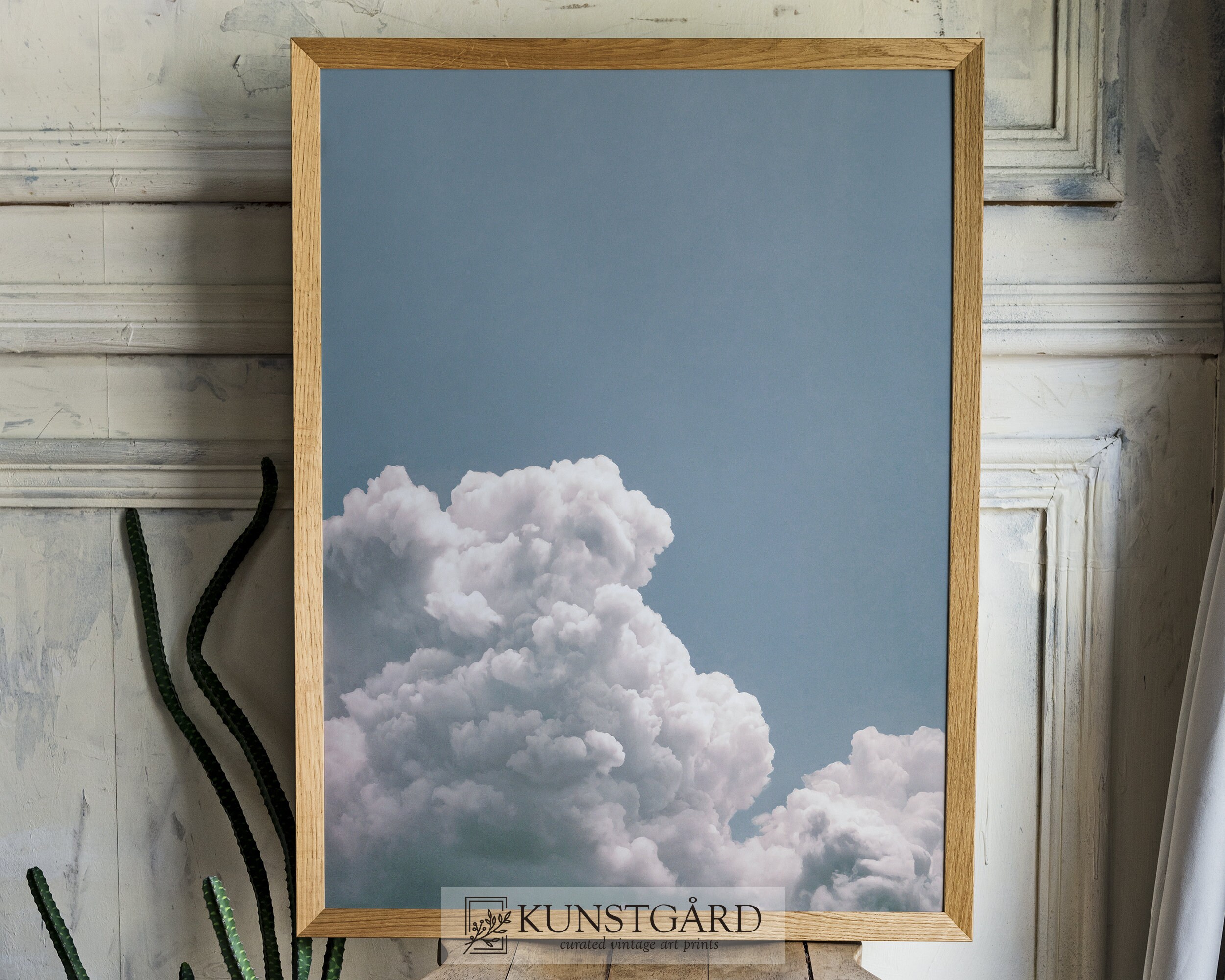 Blue Cloud Painting SET of 2 Vintage Cloud Blue Wall Art - Etsy