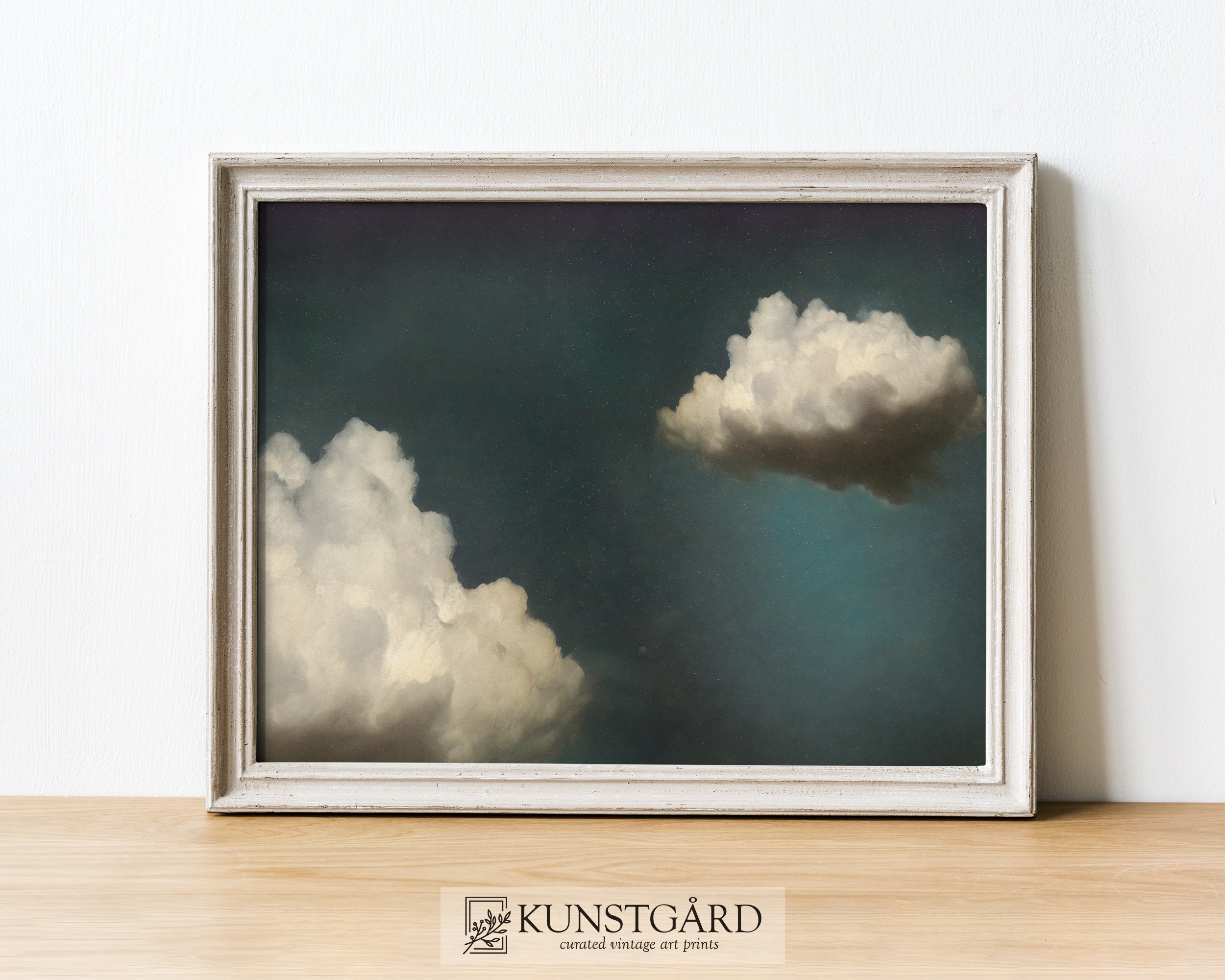 Emerald Green Cloud Art Moody Cloud Painting Landscape - Etsy
