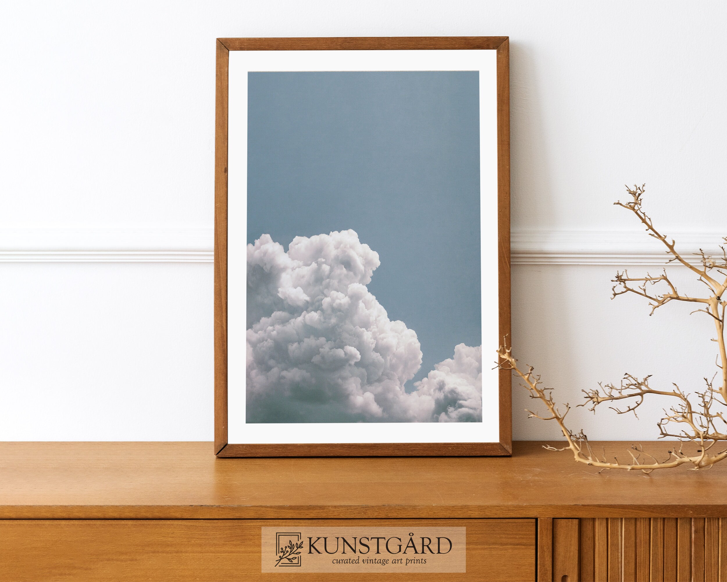 Blue Cloud Painting SET of 2 Vintage Cloud Blue Wall Art - Etsy