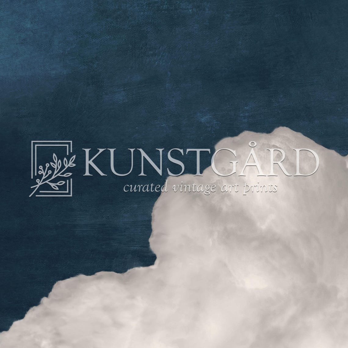 Dark Blue Cloud SET of 3 Prints, Navy Blue Cloud Poster Moody Cloud ...