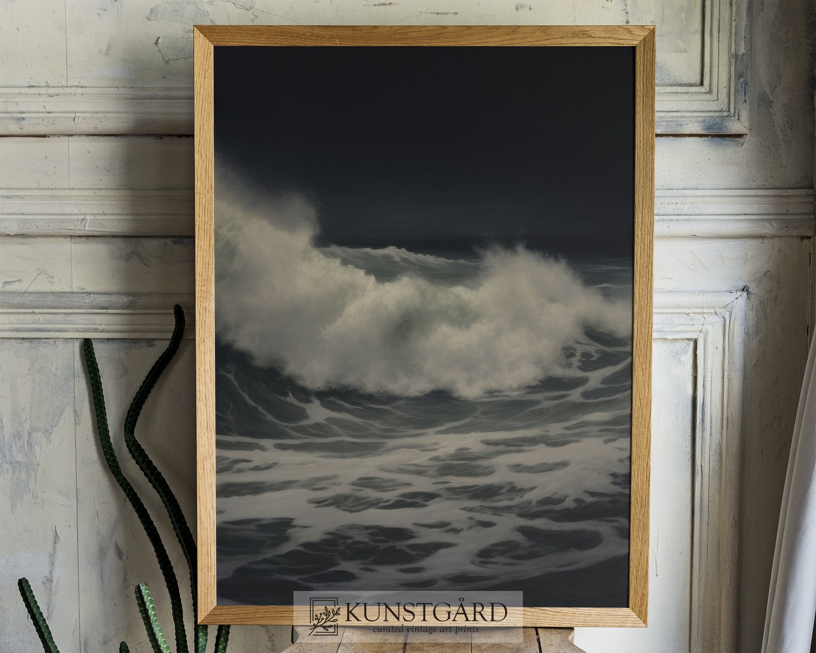 Dark Ocean Painting SET of 2 Prints | Rough Sea Poster | Moody ...