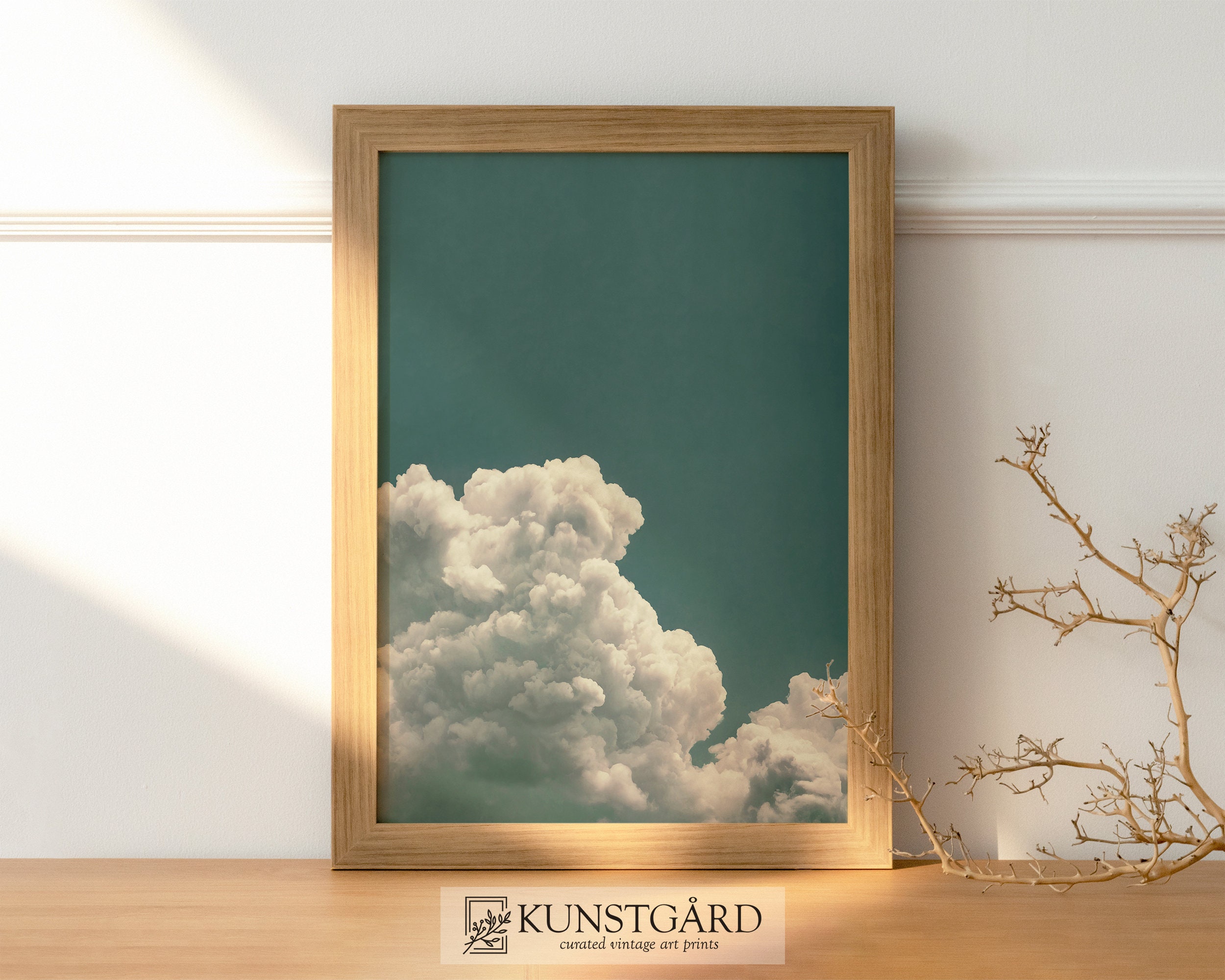 Green Cloud Painting SET of 2 Vintage Cloud Emerald Green - Etsy