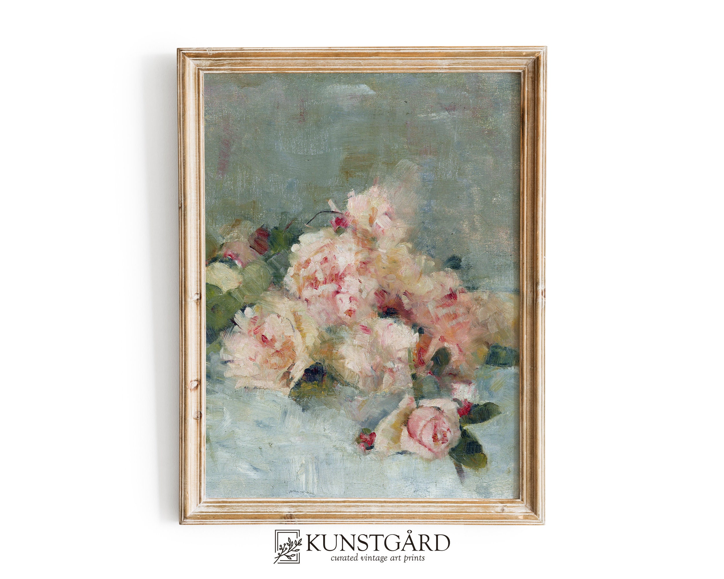 French Antique Rose Painting | Romantic Floral Print | Flower Still ...