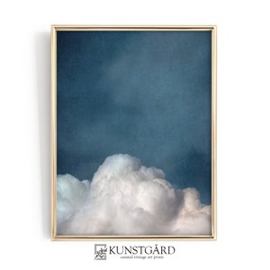 Blue Cloud Painting SET of 2, Blue Cloud Poster, Moody Cloud Print ...