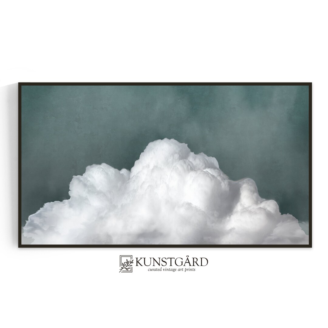 Green Cloud FRAME TV Art, Sage Green Cloud Samsung Tv Art, Neutral ...