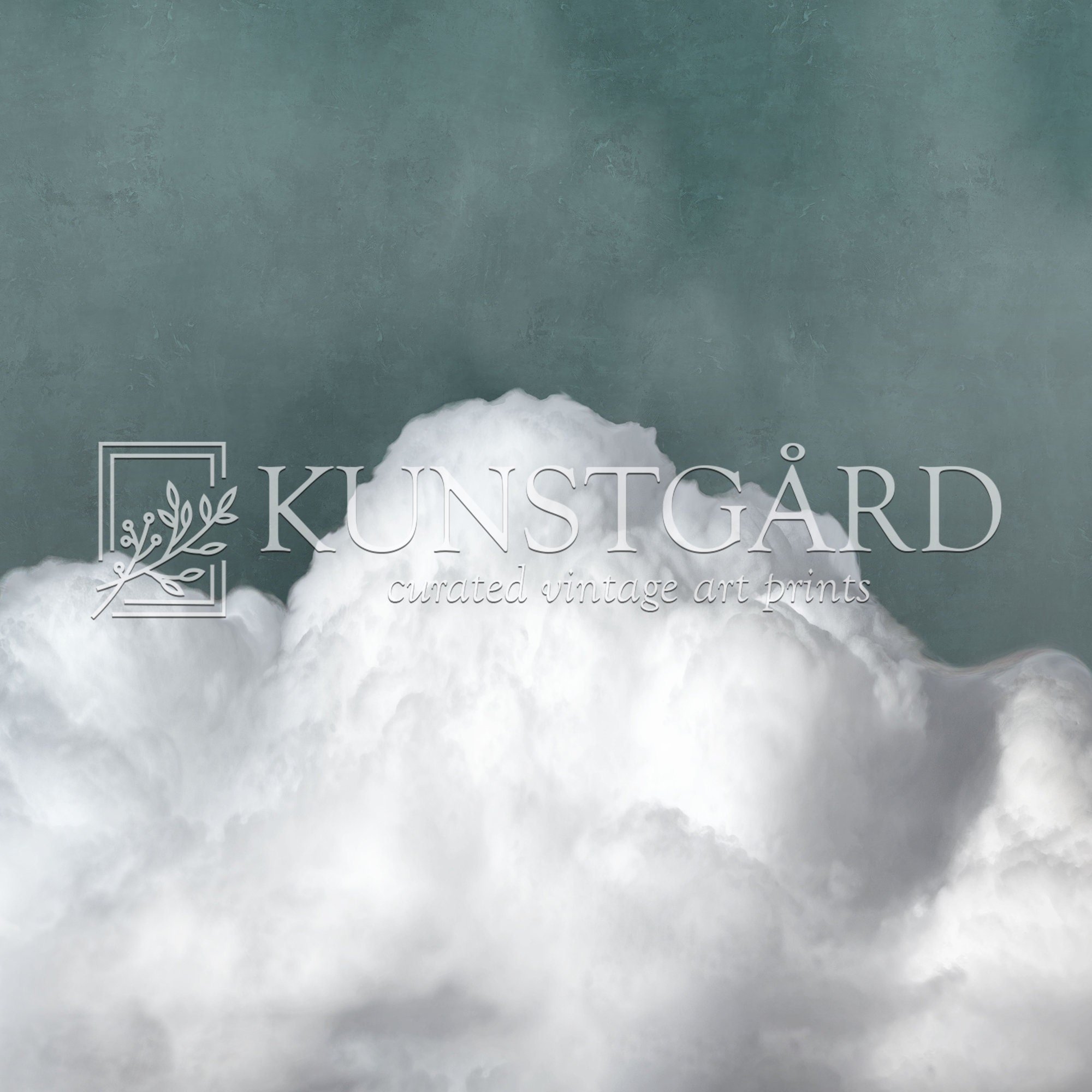 Green Cloud Wall Art, Modern Bedroom Decor, Sage Green Cloud Painting ...