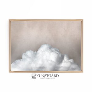 Beige Cloud Wall Art, Modern Living Room Decor, Moody Cloud Painting ...