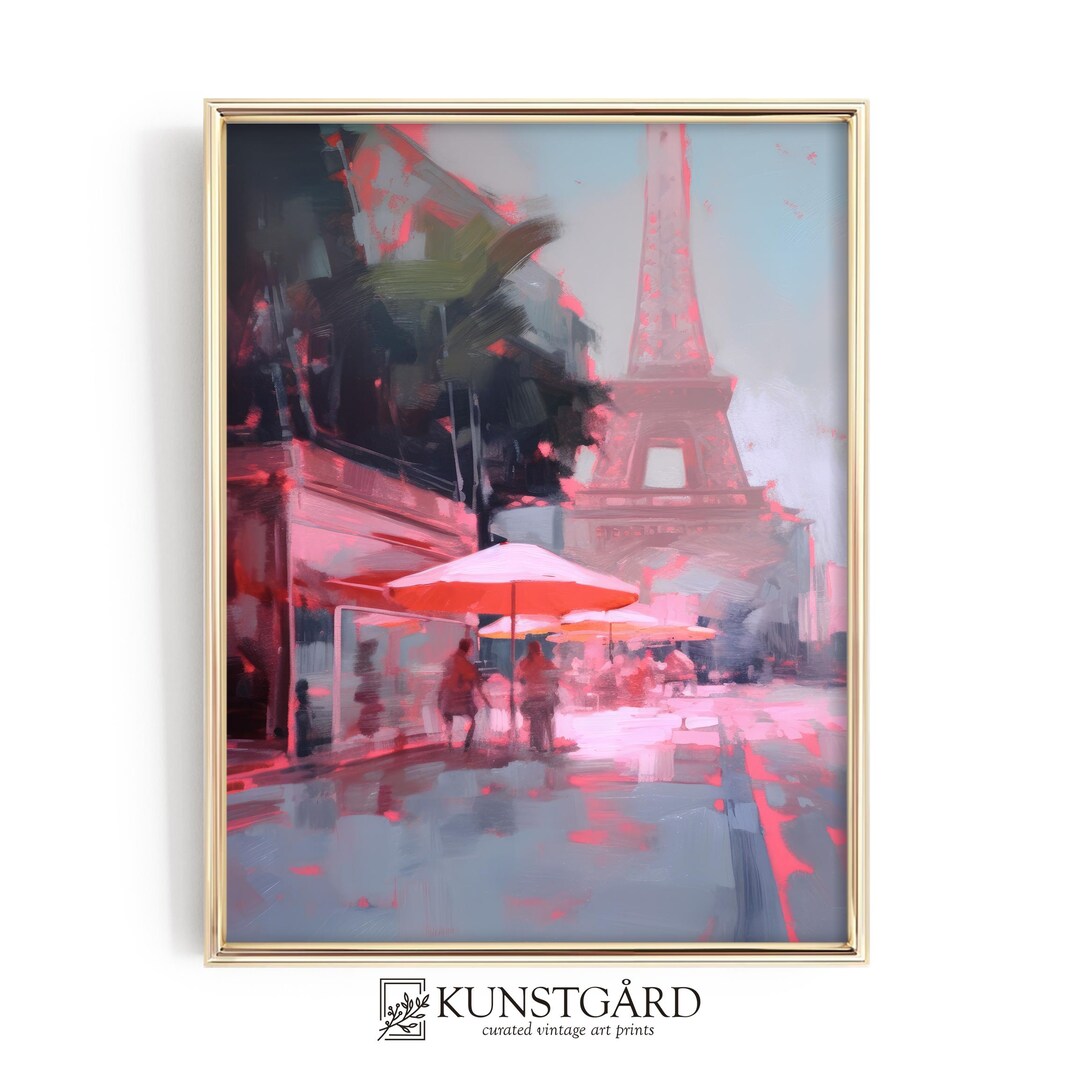 Preppy Pink Paris Wall Art, Eiffel Tower Print Paris Art Gift for Paris ...