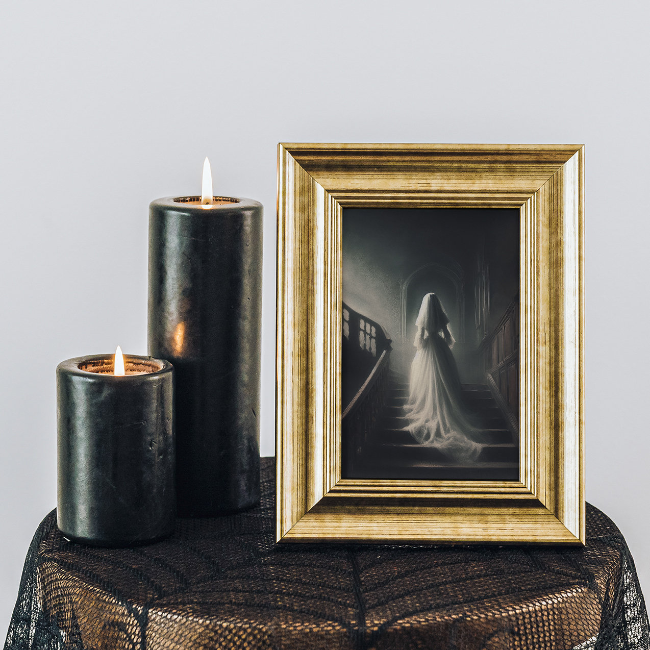 Dark Academia Victorian Ghost Woman, Halloween Ghost Bride Print ...