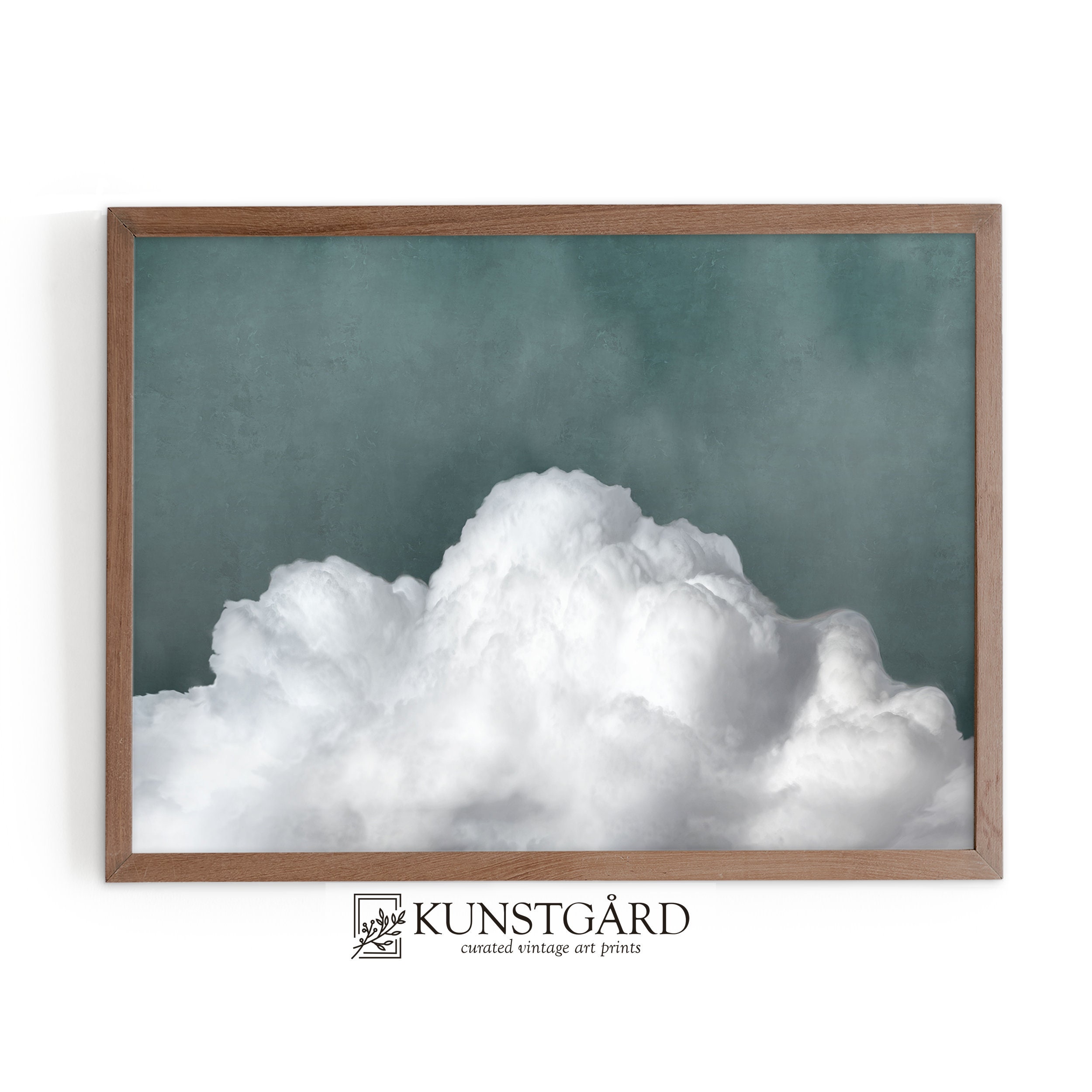 Green Cloud Wall Art, Modern Bedroom Decor, Sage Green Cloud Painting ...