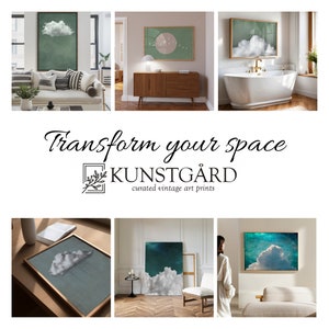 Light Teal Cloud Wall Art, Soft Green Cloud Poster, Moody Cloud, Modern Minimalist Living Room ...
