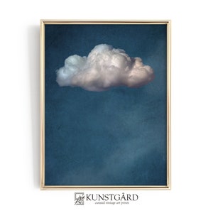 Blue Cloud Painting SET of 2, Blue Cloud Poster, Moody Cloud Print ...