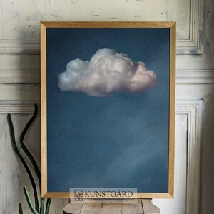 Blue Cloud Painting SET of 2, Blue Cloud Poster, Moody Cloud Print ...