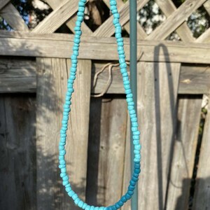 Beaded Vsco Necklace Turquoise and White Seed Beads Choker Beach ...