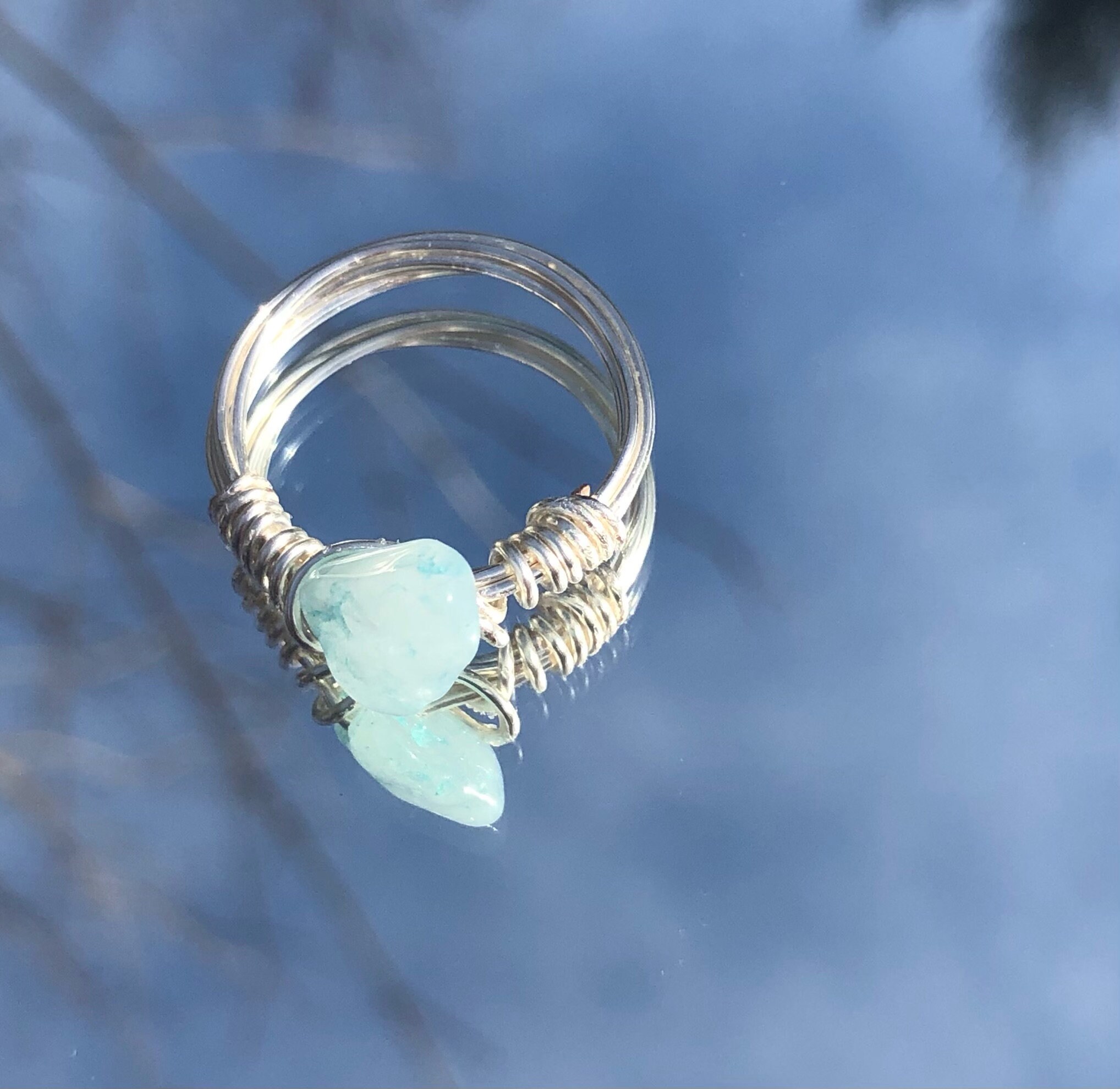 Crystal Wire Rings Silver Ring Chipped Gemstone Ring - Etsy