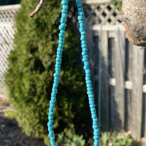 Beaded Vsco Necklace Turquoise and White Seed Beads Choker Beach ...