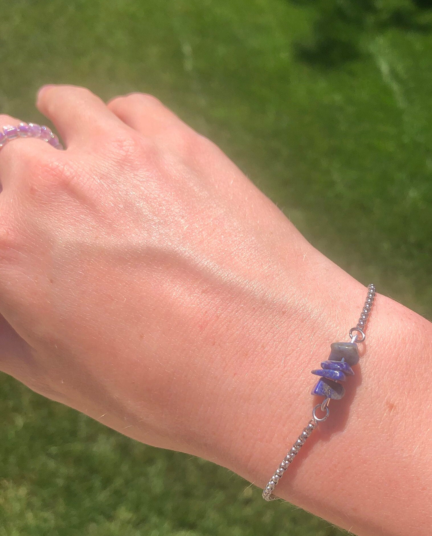 Adjustable Crystal Bracelet Gemstone Bracelet Silver Chain - Etsy UK