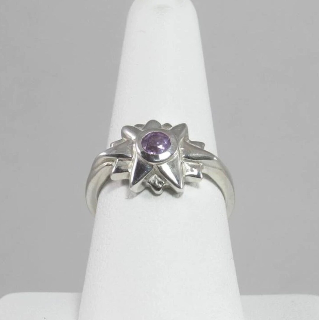 Starburst Ring With Amethyst Stone - Etsy