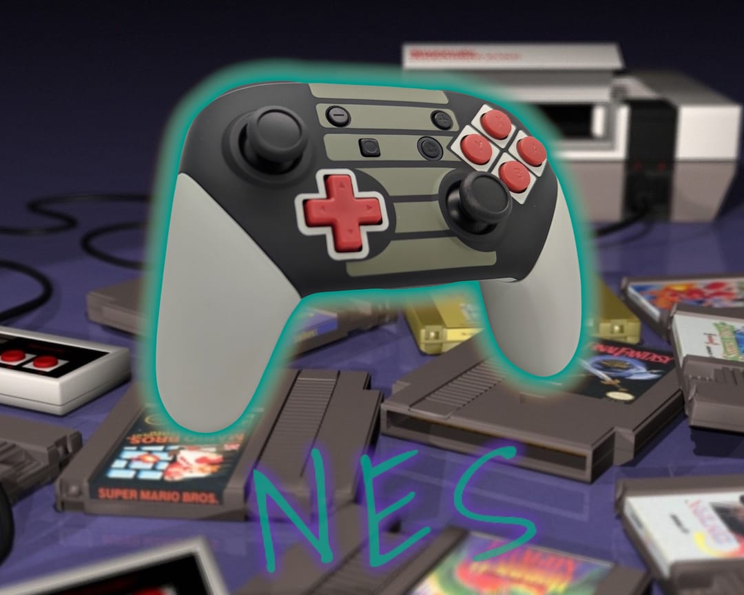 Retro Nintendo Switch Pro Controller NES Design Mod - Etsy