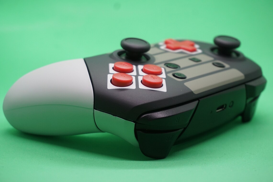 Retro Nintendo Switch Pro Controller NES Design Mod | Etsy