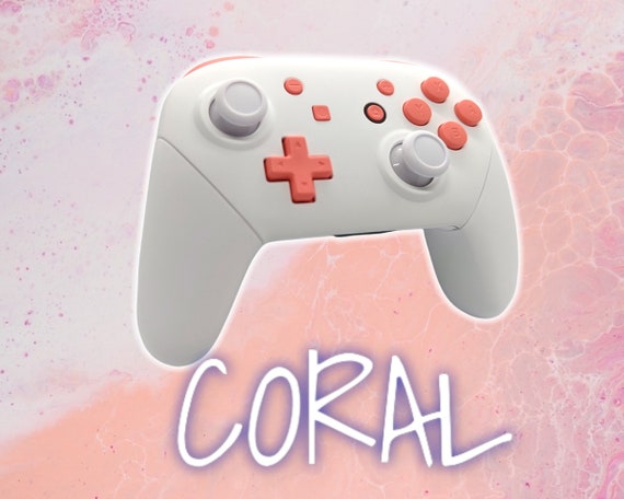 White & Pastel Cyan Custom Nintendo Switch Pro Controller | Etsy