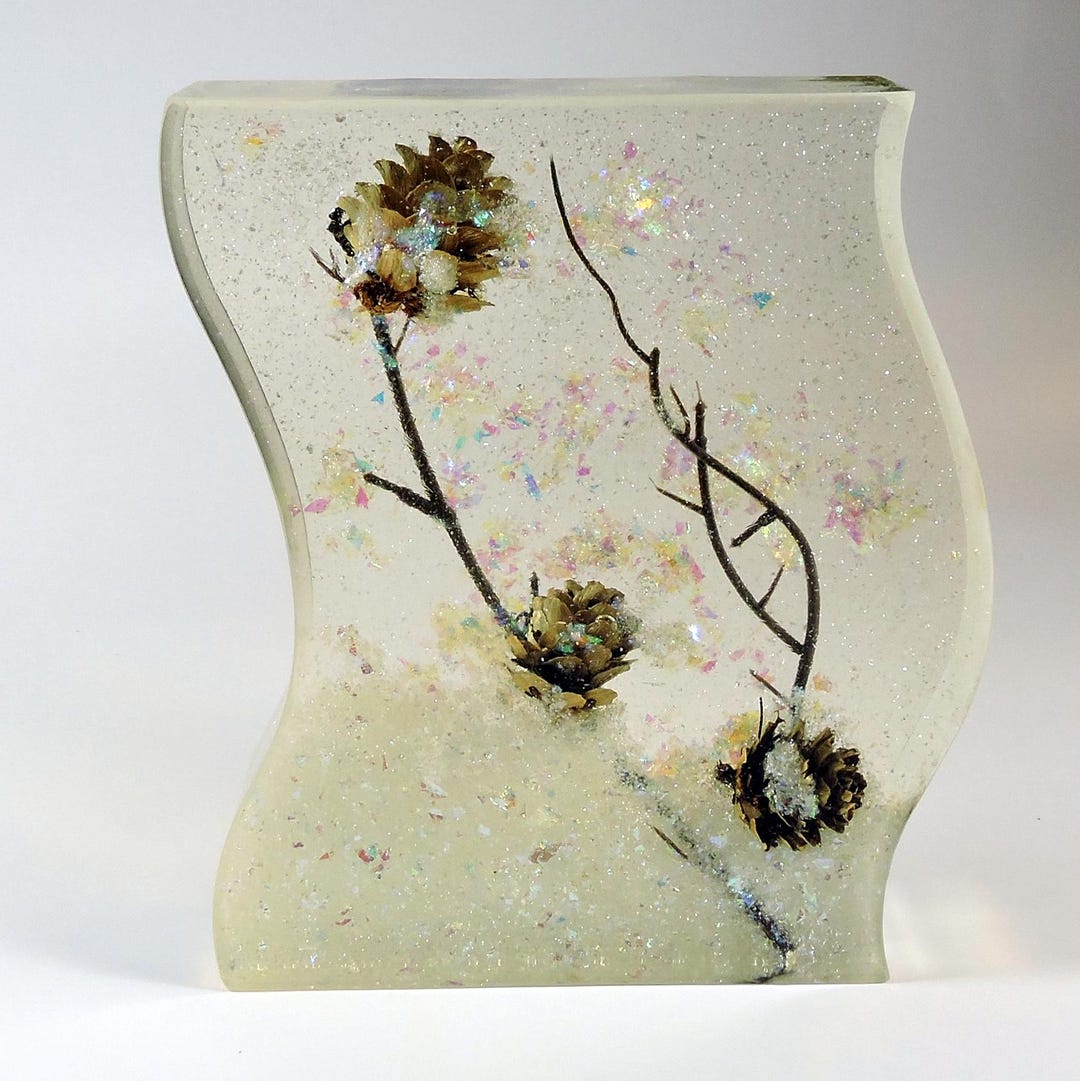 Winter Snow Scene in Resin Block, Nightlight Available - Etsy