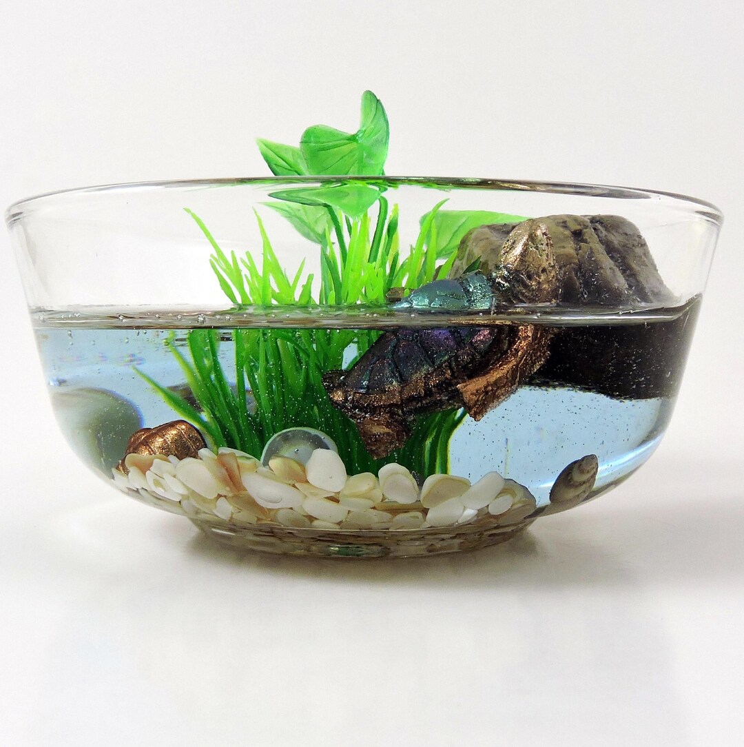 Miniature Resin Ocean Bowl With Sea Turtle, Desk Decoration - Etsy