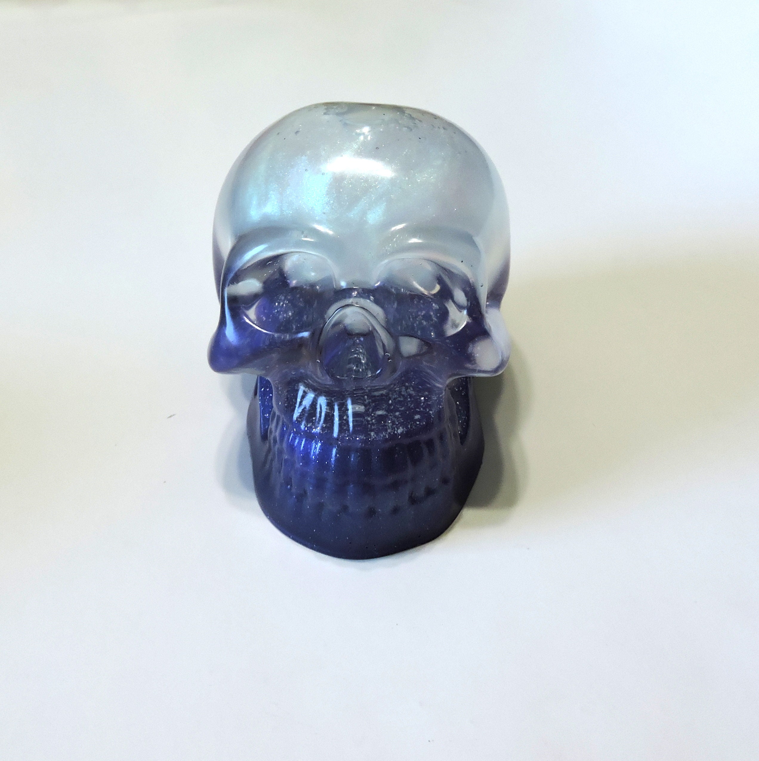 Shaker Skull, Purple Resin Skull With Iridescent Liquid Brains, Shaker ...