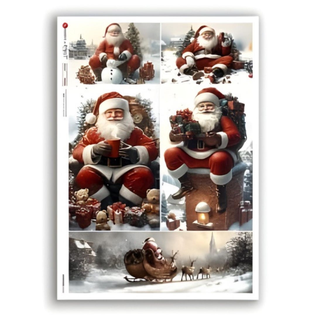 Santa Collage | Rice Paper Decoupage | Paper Designs Christmas 0374 | 2 ...