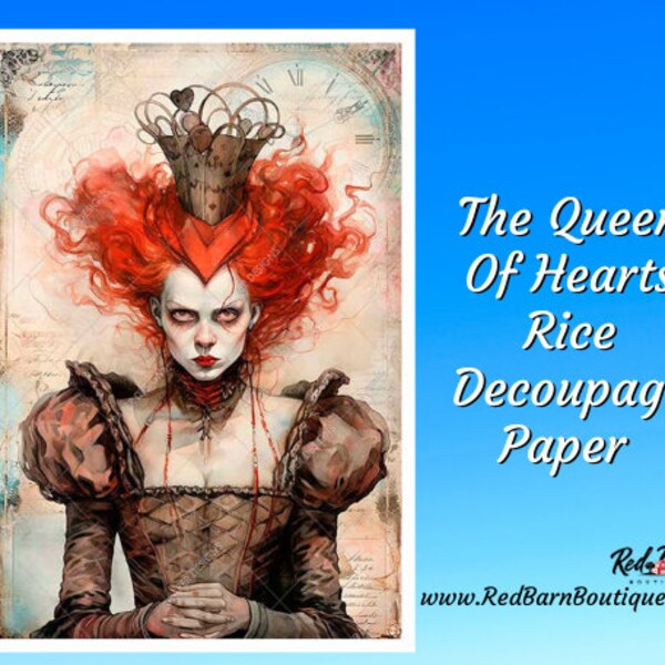 Queen of Hearts Decoupage Paper - Etsy