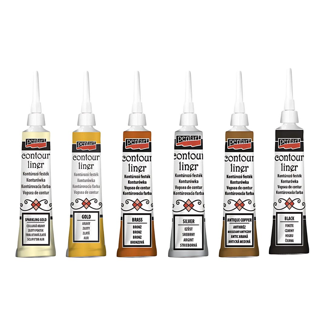 Contour Liner 6 Metal Colors | Pentart | Mixed Media | Journaling ...