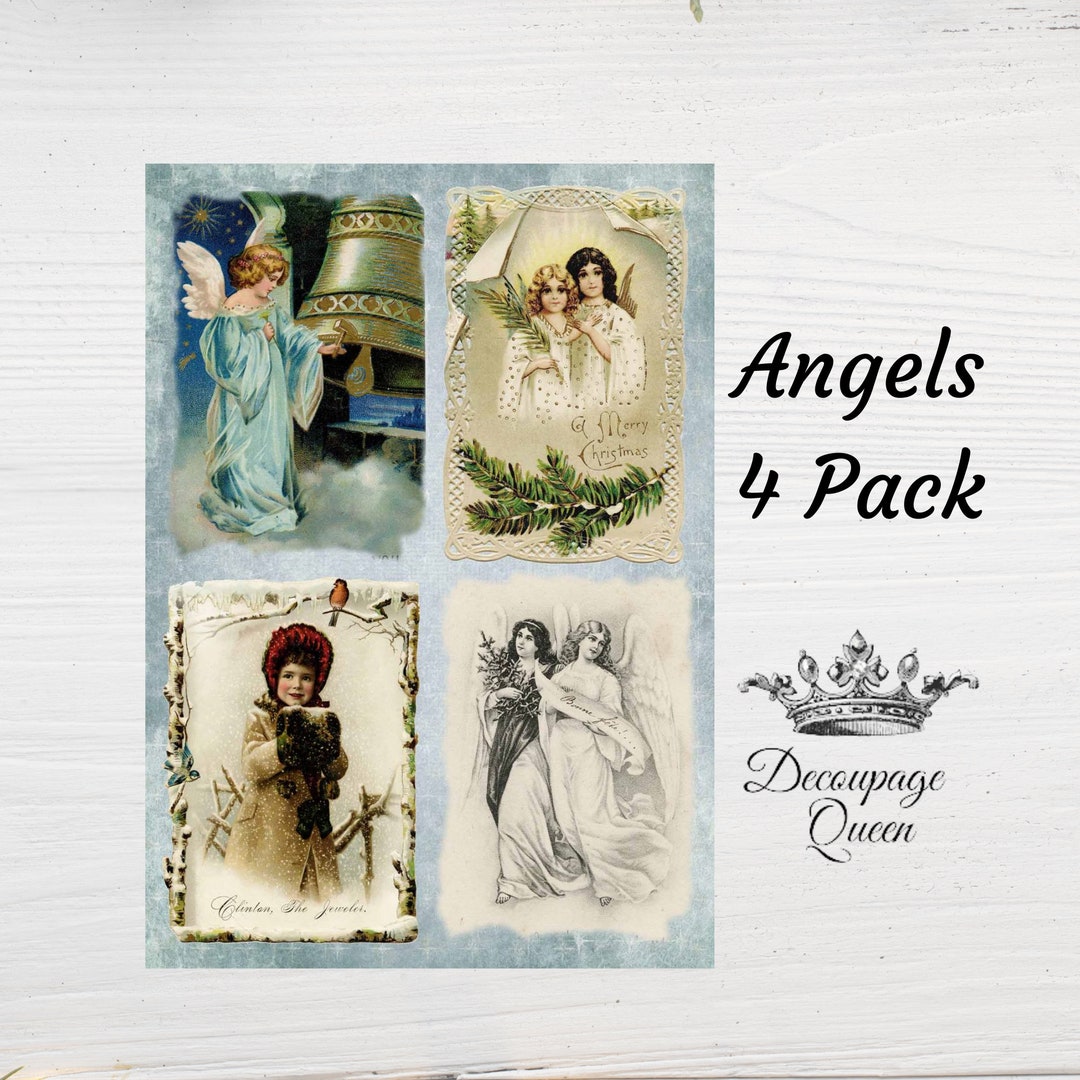 Angels 4 Pack | Rice Paper Decoupage | Decoupage Queen | 2 Sizes - Etsy