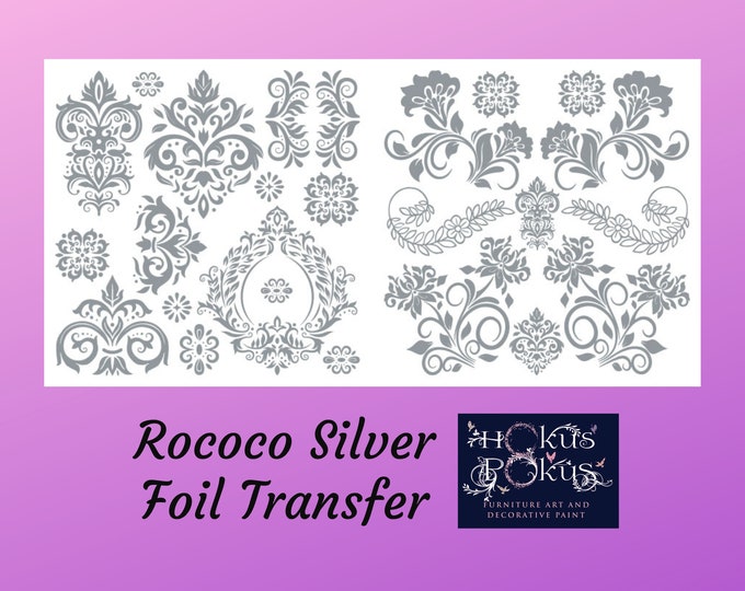 Rococo Silver Metallic Foil Rub on Furniture Transfers Hokus Pokus ...