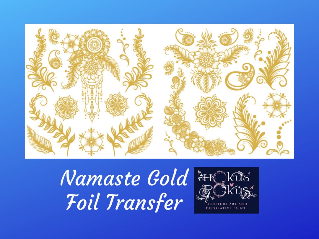 Namaste | Gold Metallic Foil | Rub on Furniture Transfers | Hokus Pokus ...