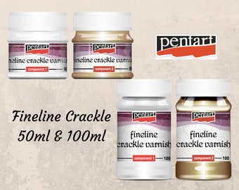 Pentart Fineline Crackle Varnish 2 Parts 100ML Each for Stencils ...