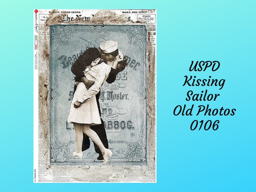 Kissing Sailor Old Photos 0106 | Rice Paper Decoupage | Paper Designs ...