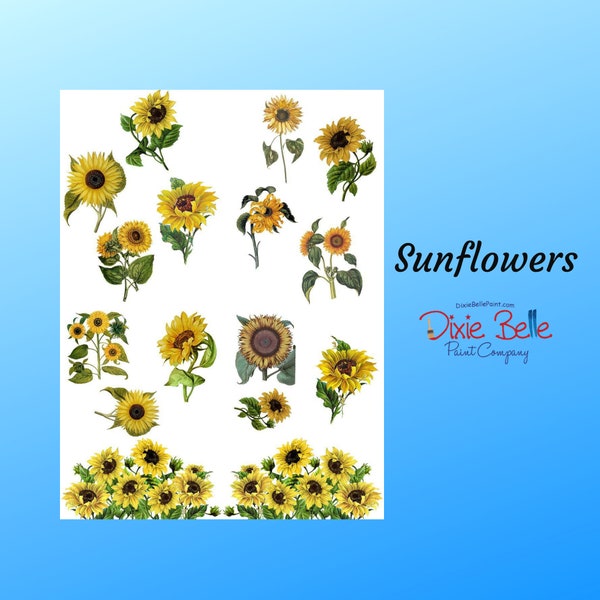 Sunflower Rub on Transfers - Etsy