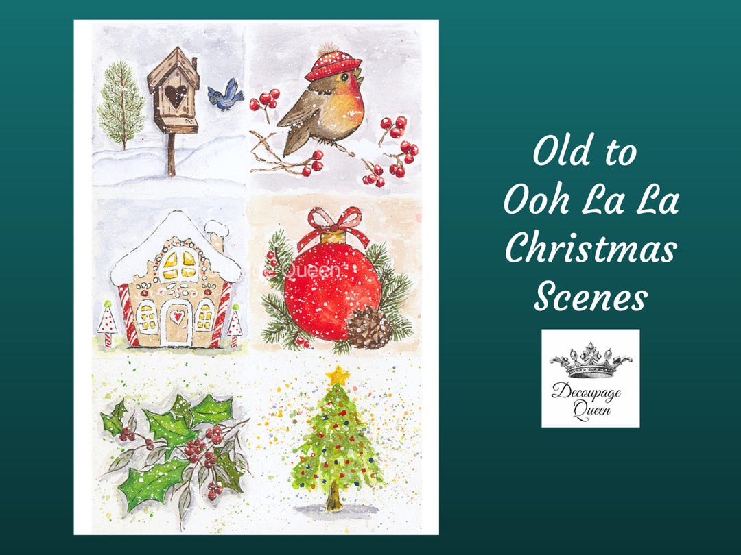 Christmas Scenes Rice Paper Decoupage - Decoupage Queen - Etsy