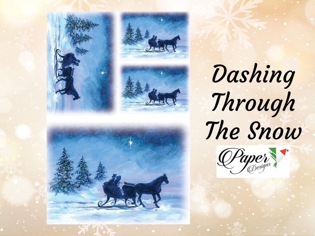 Dashing Through the Snow | Rice Paper Decoupage | Paper Designs 0060 ...