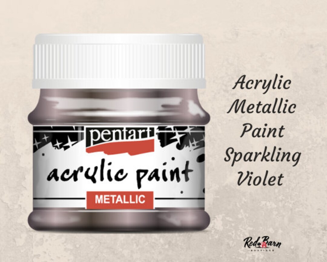 Sparkling Violet Acrylic Paint Metallic Mixed Media Crafting Paint ...