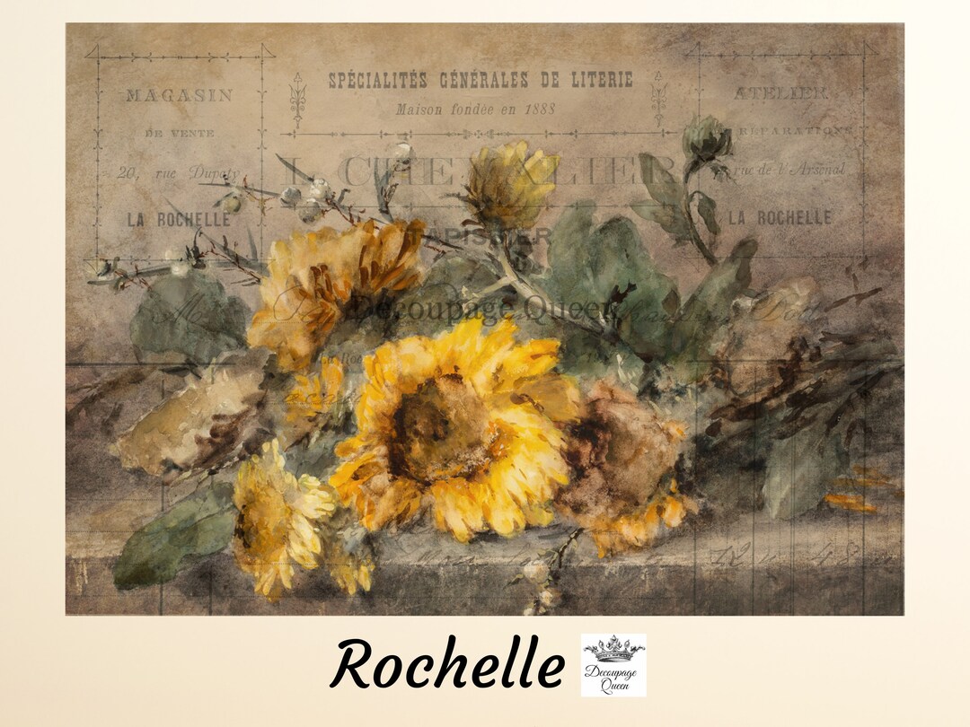 Rochelle | Rice Paper Decoupage |decoupage Queen | Sizes A4 & A3 - Etsy