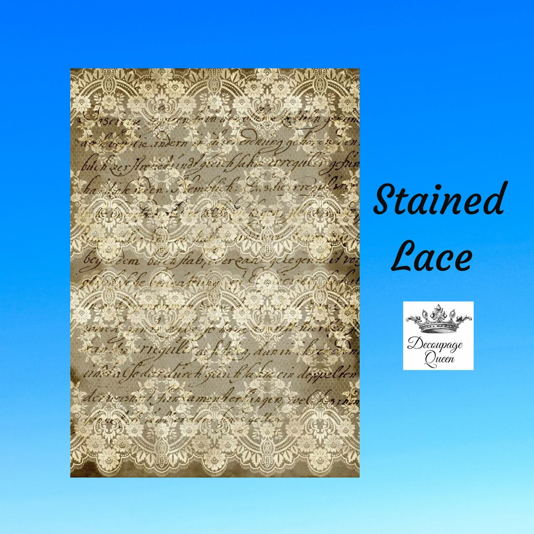 Stained Lace | Rice Paper Decoupage | Decoupage Queen | 2 Sizes - Etsy