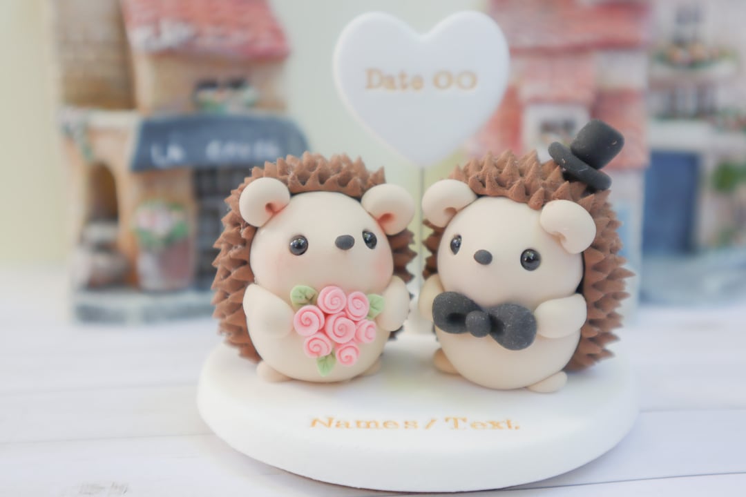 Customized Hedgehog Wedding Cake Topper | Handmade Cake Topper ...