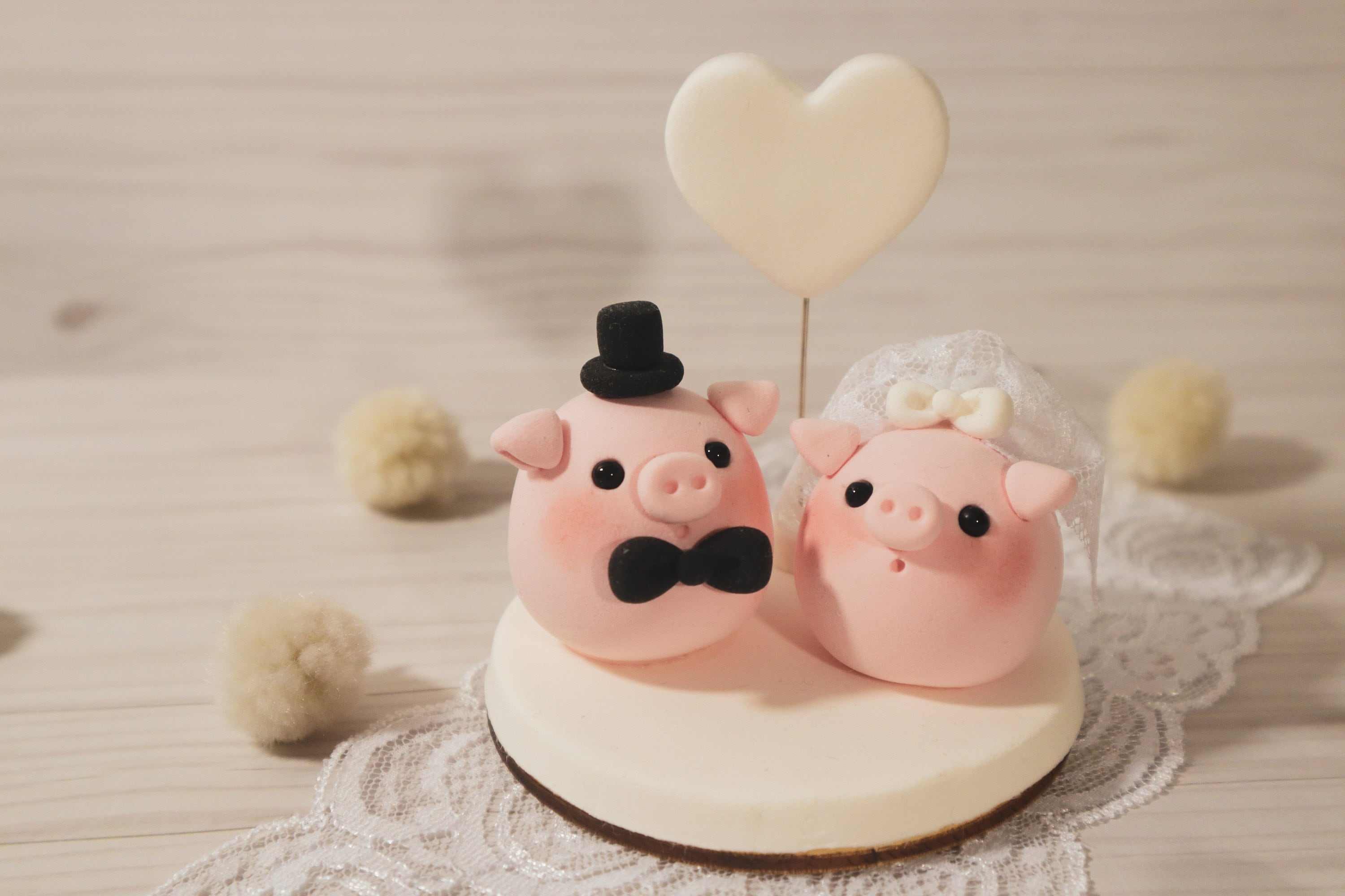 Customized Pig and Piggy Wedding Cake Topper Cute Handmade - Etsy