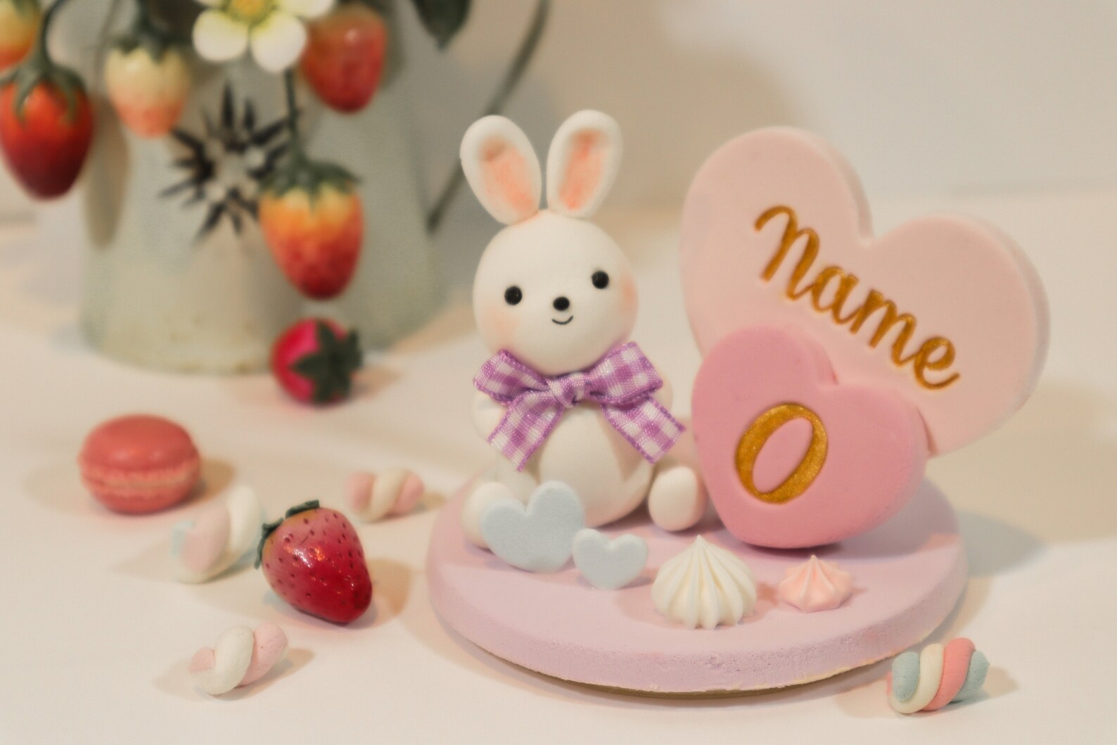 Cute Bunny Birthday Cake Topper Custom Cake Topper - Etsy