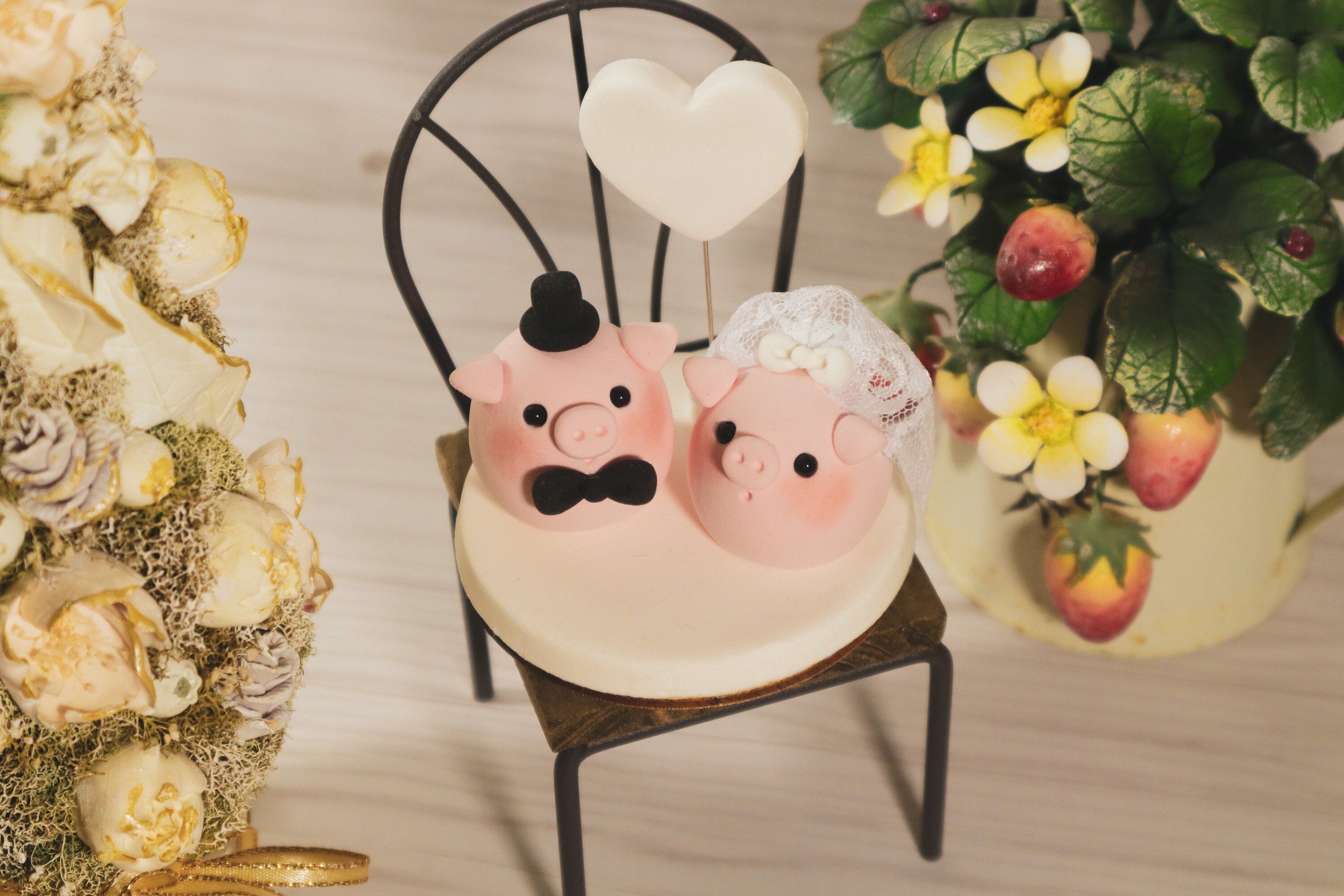 Customized Pig and Piggy Wedding Cake Topper Cute Handmade - Etsy